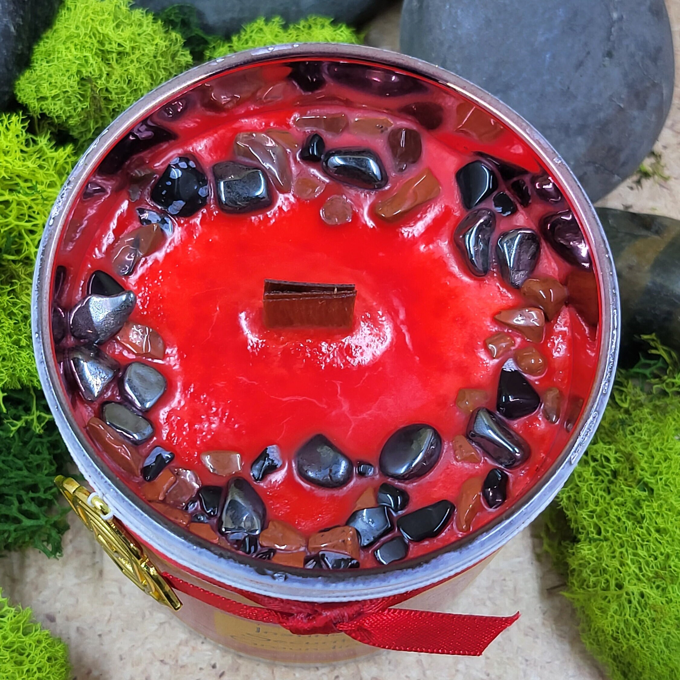 Root Chakra Candle With Crystal Embellishment - Etsy