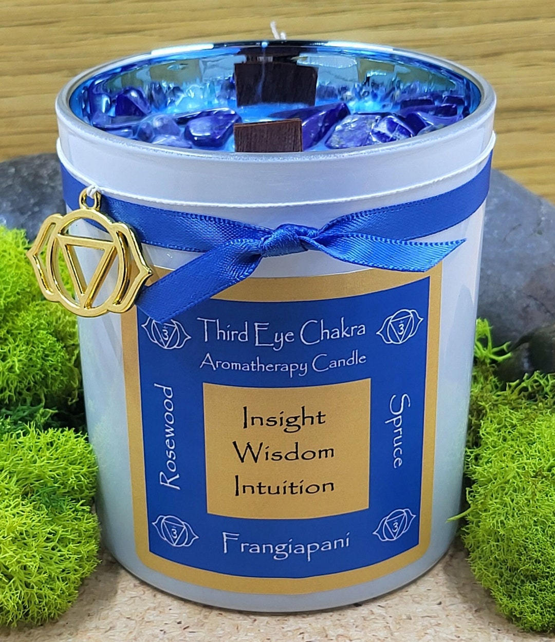 Third Eye Chakra Candle With Crystal Embellishment - Etsy