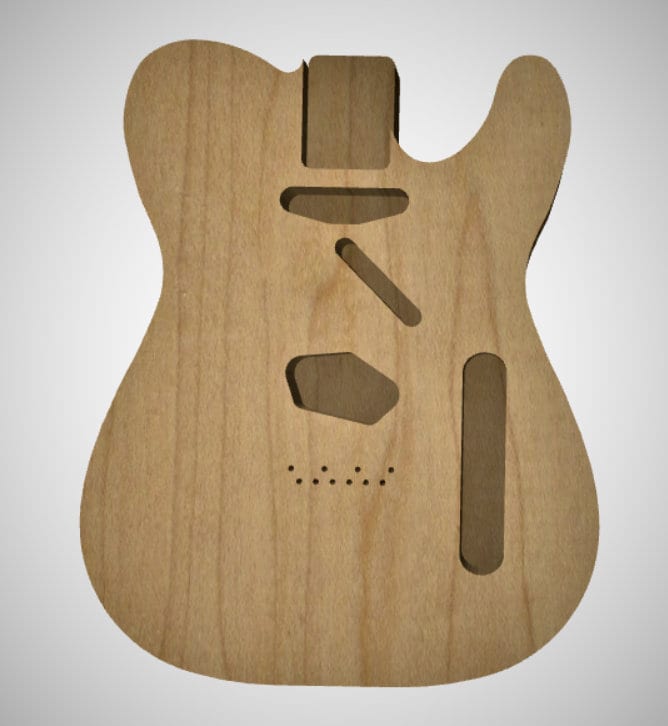 T-style Guitar Body Svg, Dxf File for CNC, Xcarve, Shapeoko, Onefinity ...