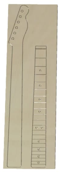 T-style Neck and Fretboard SVG/DXF File for Cnc, X-carve, Onefinity ...