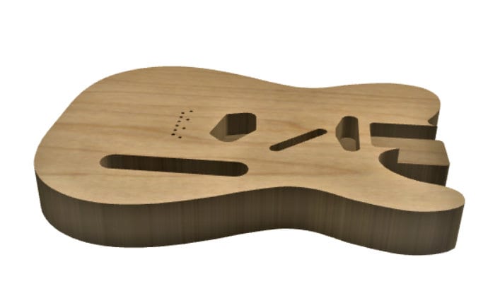 T-style Guitar Body Svg, Dxf File for CNC, Xcarve, Shapeoko, Onefinity ...