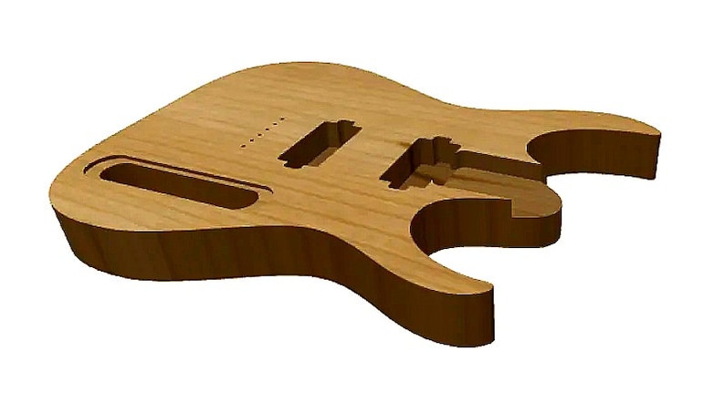 Super Strat Guitar Body CNC File: SVG, DXF (xcarve, Shapeoko, Onefinity ...
