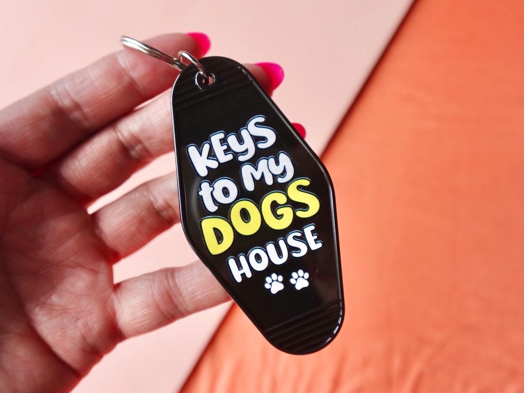 Keys to My Dogs House Retro Motel Keychain, Cute Keyring, Keyrings for ...