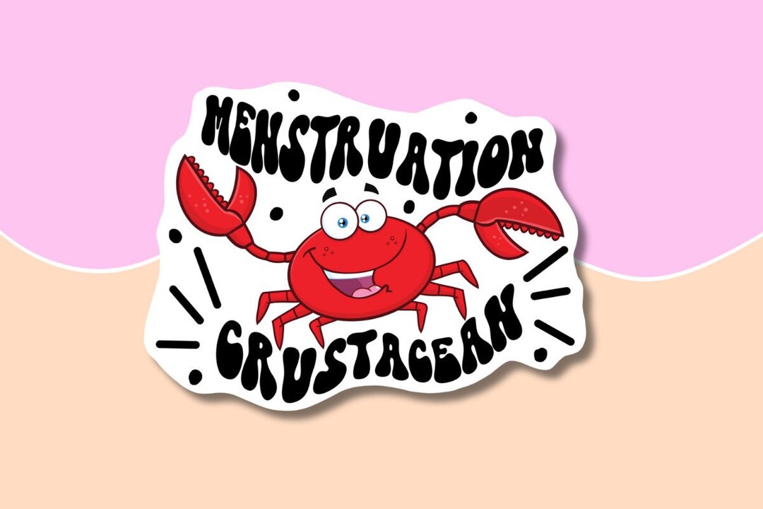 Menstruation Crustacean Sticker, Waterproof Sticker, Laptop Sticker ...