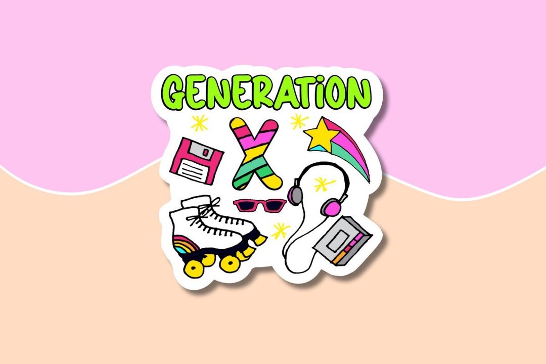 Generation X Sticker, Gen X Sticker, Retro Stickers, Waterproof, for Water Bottle, Cool Stickers ...
