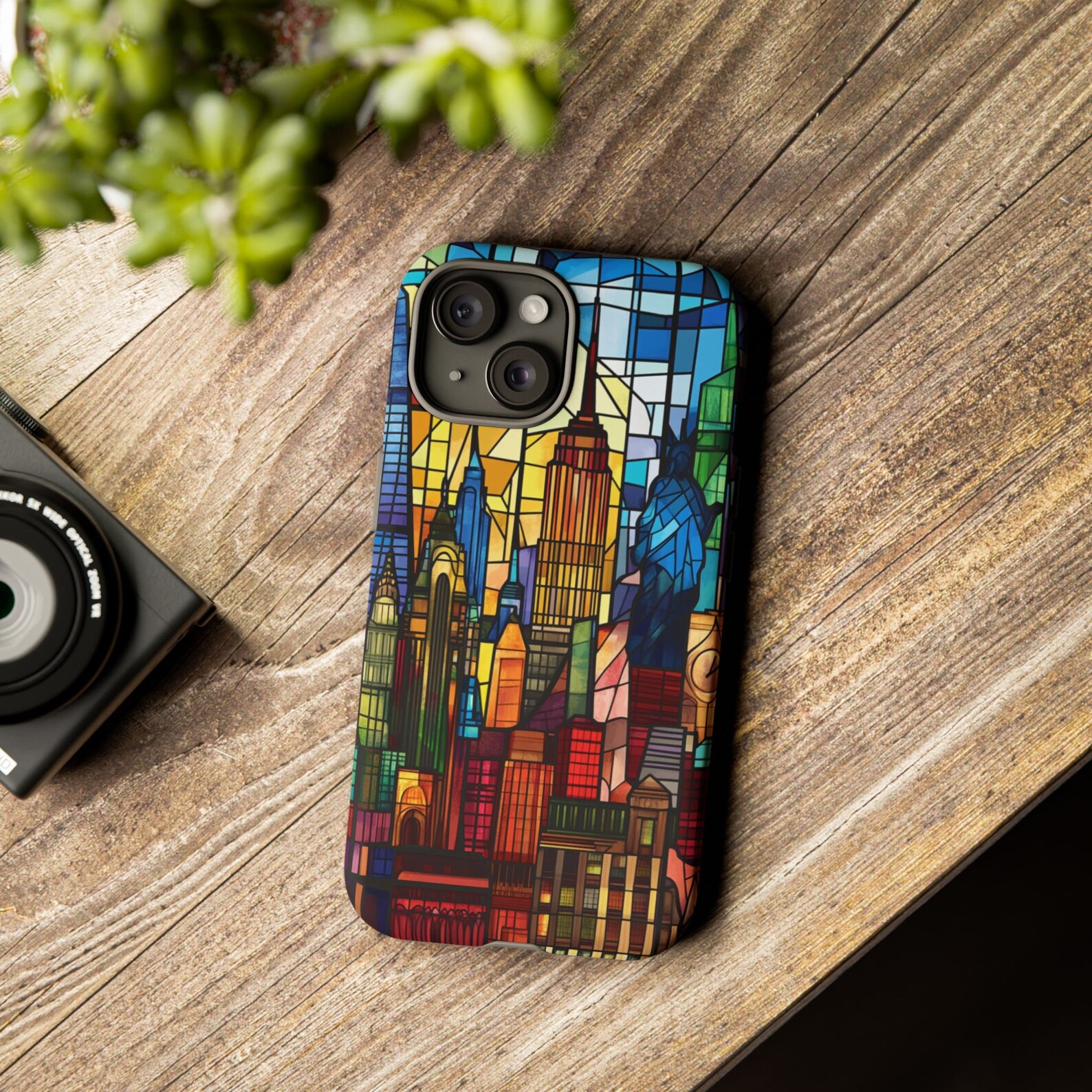 New York City Stain Glass Phone Case for Iphone, Samsung and Google ...