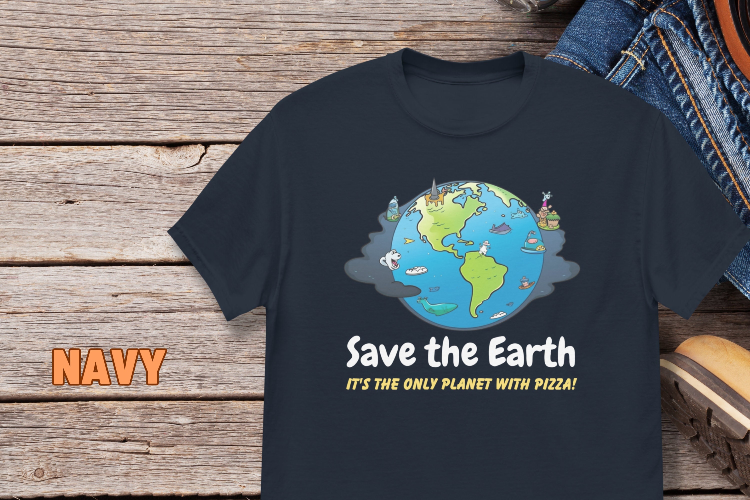 Save Earth Shirt Pizza T Shirt Environmental T-shirt Earth Day T-shirt ...