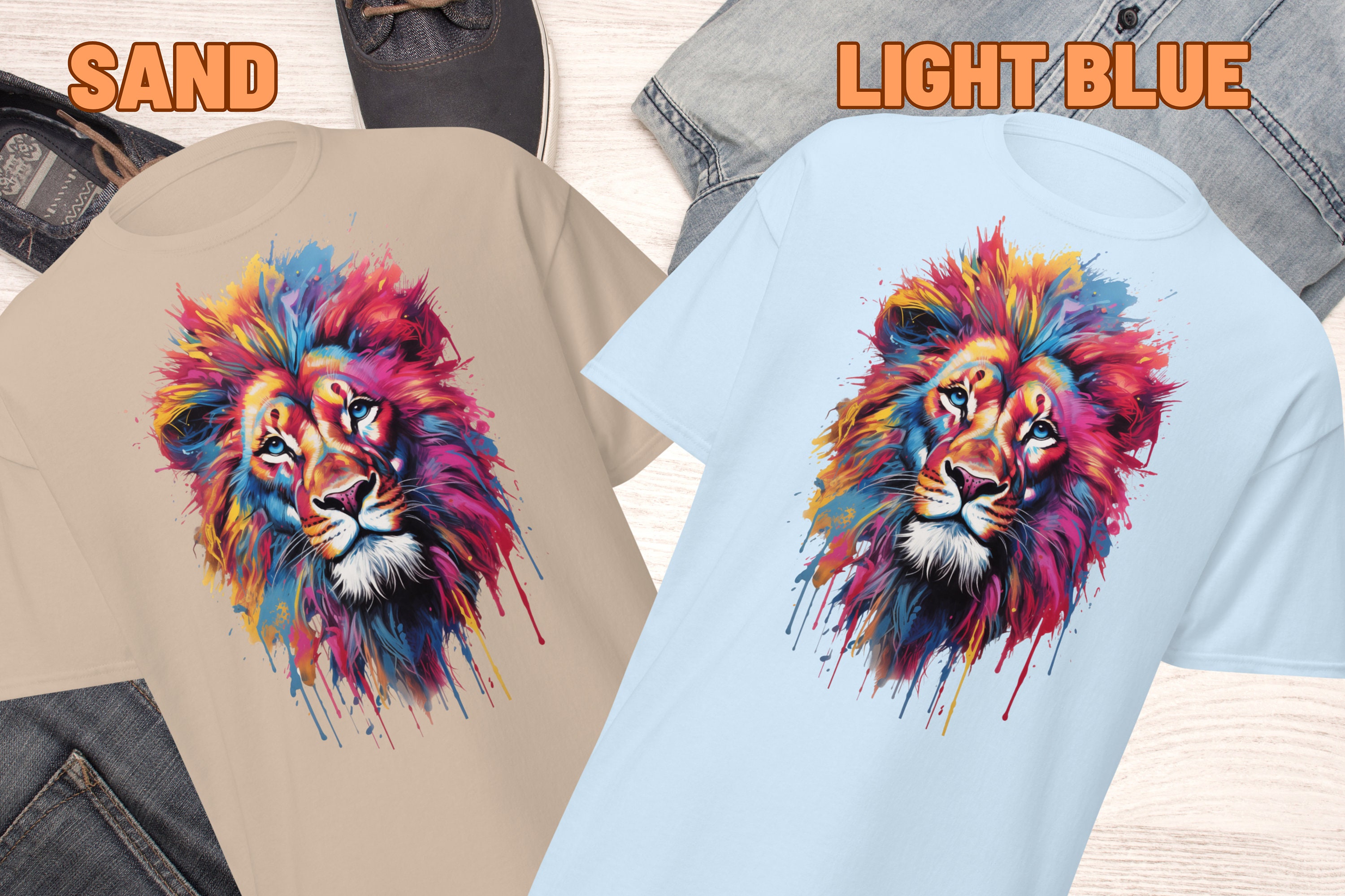 Lion Face Shirt Majestic Lion T Shirt Wild Life Lion T-shirt for Animal Lover Shirt Animal Shirt ...