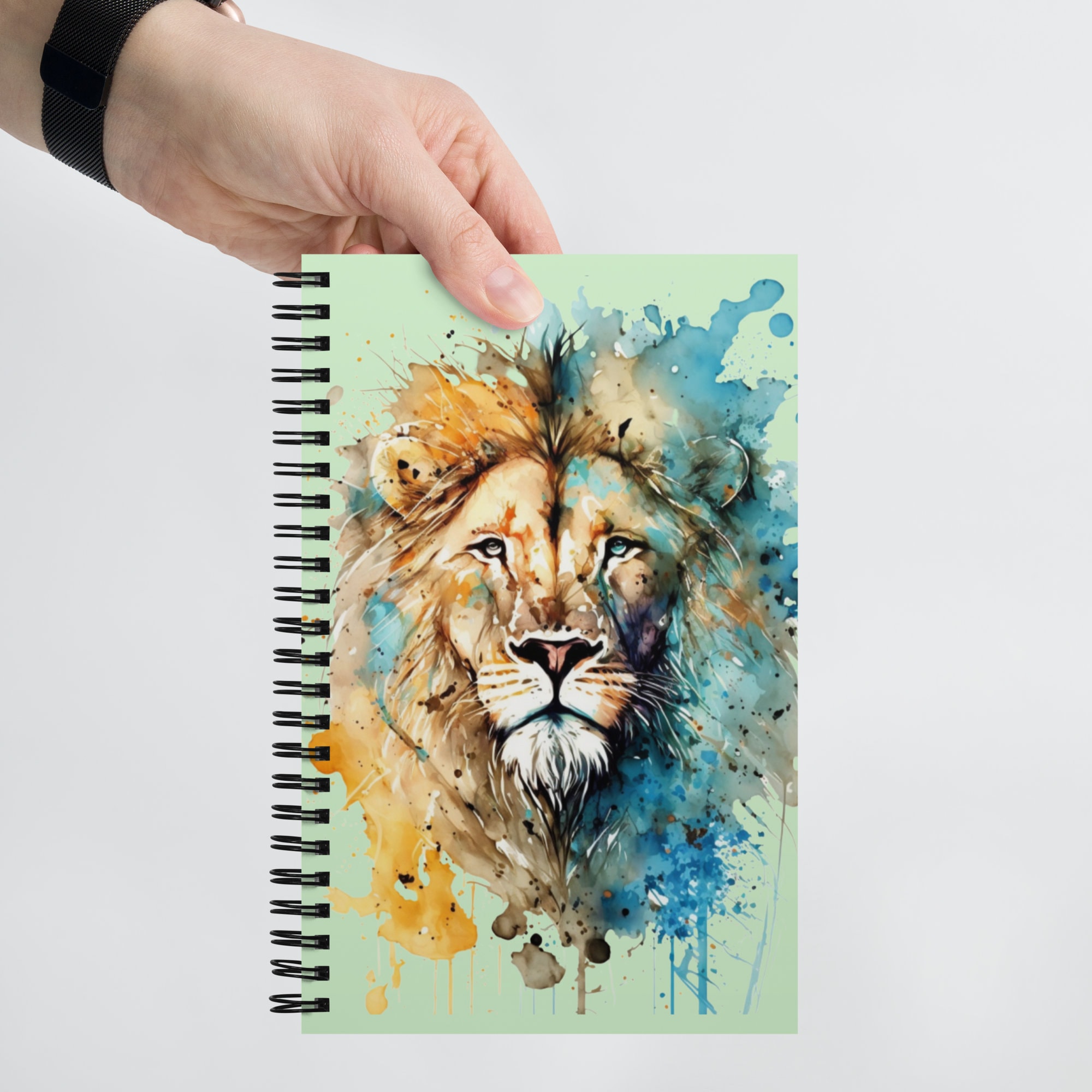 Lion Notebook Majestic Lion Face Spiral Notebook Wildlife Lion Book for ...