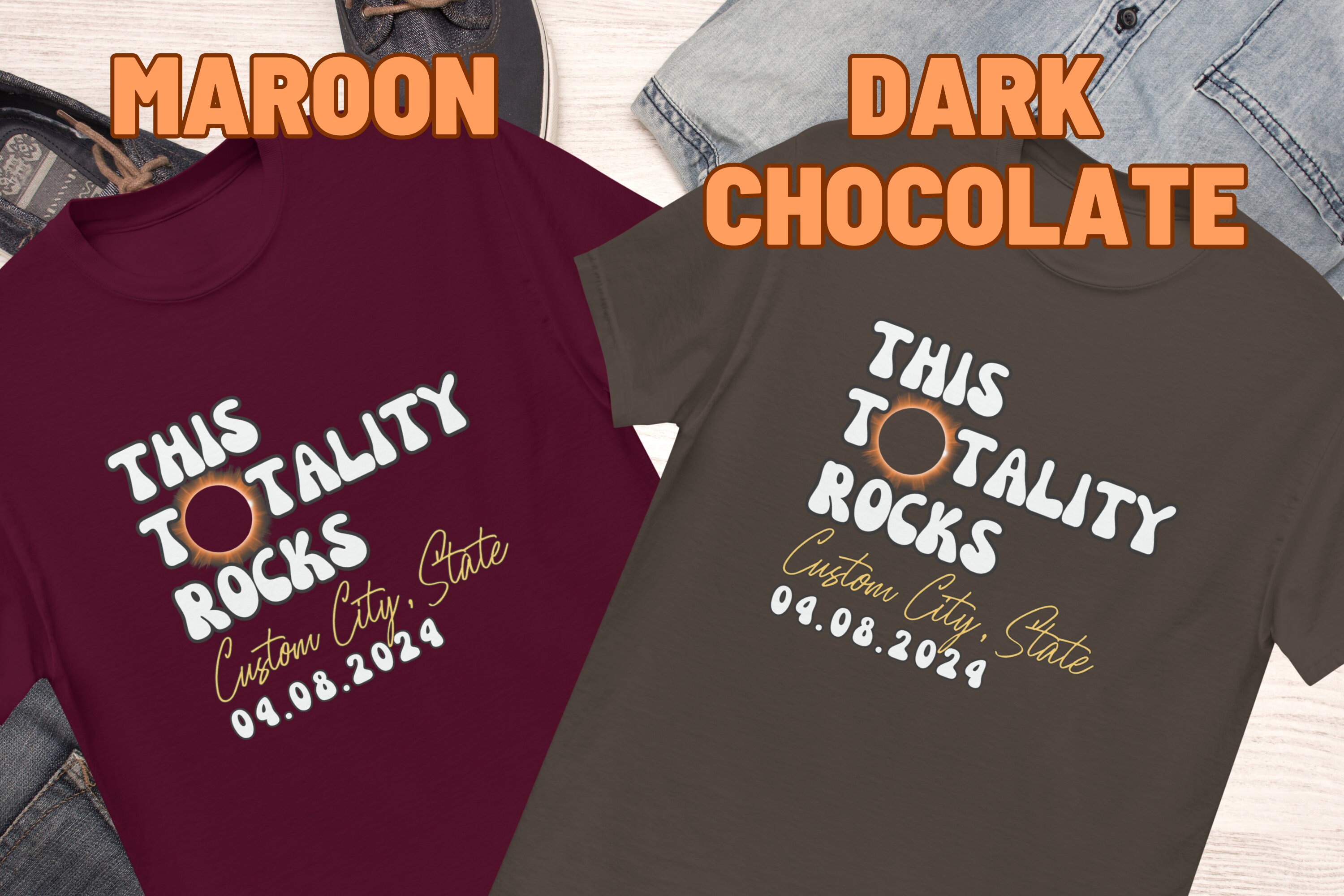 Custom Eclipse T-shirt Customized Totality Shirt Personalized Solar ...