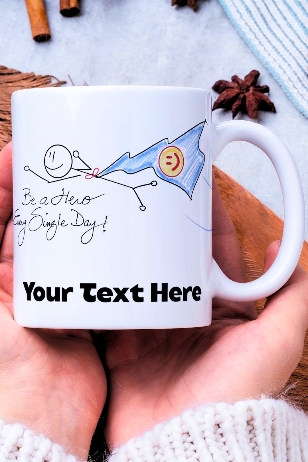 Customizable Mug Superhero Design White Ceramic Mug With Personalized ...