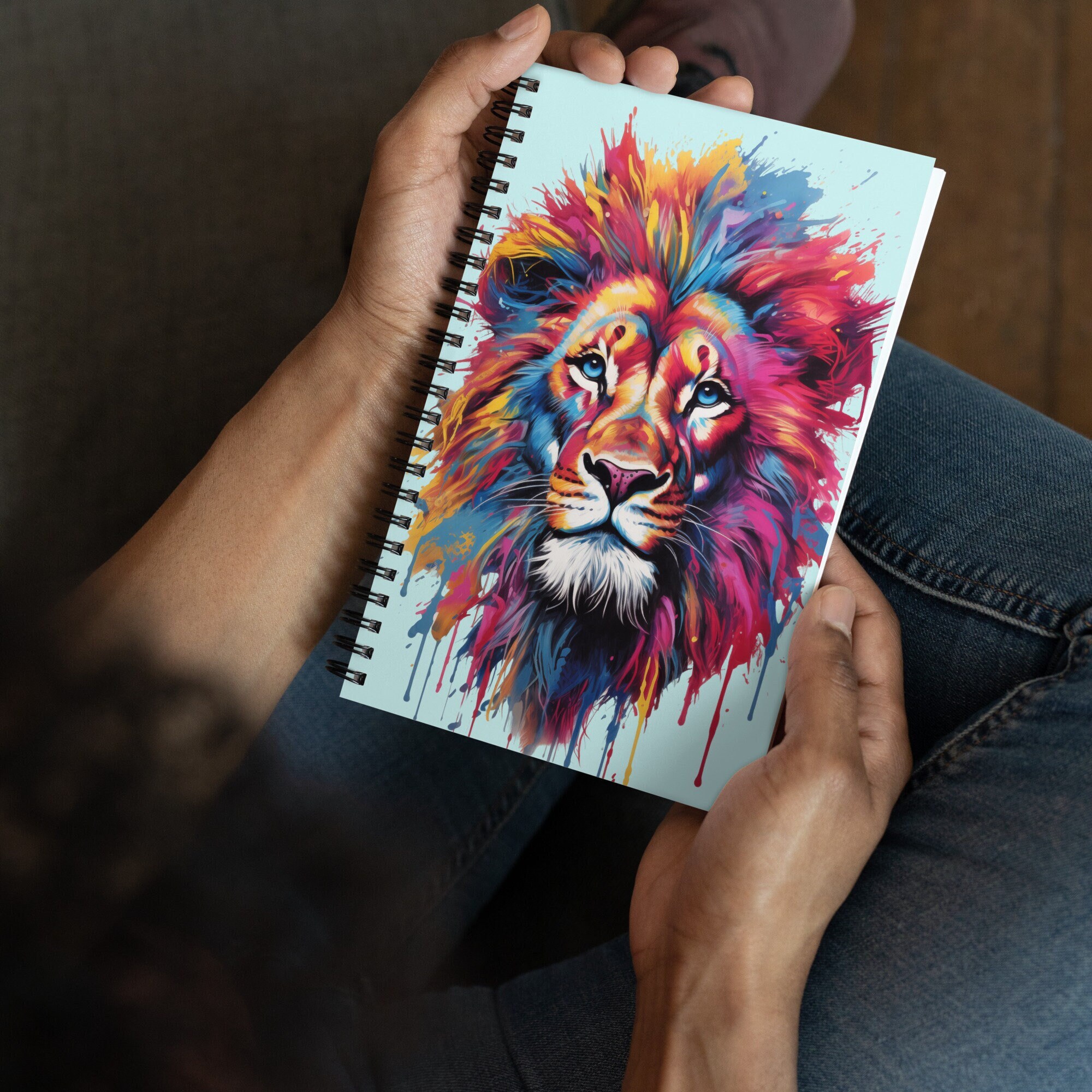 Lion Face Notebook Majestic Lion Spiral Notebook Wildlife Lion Book for ...