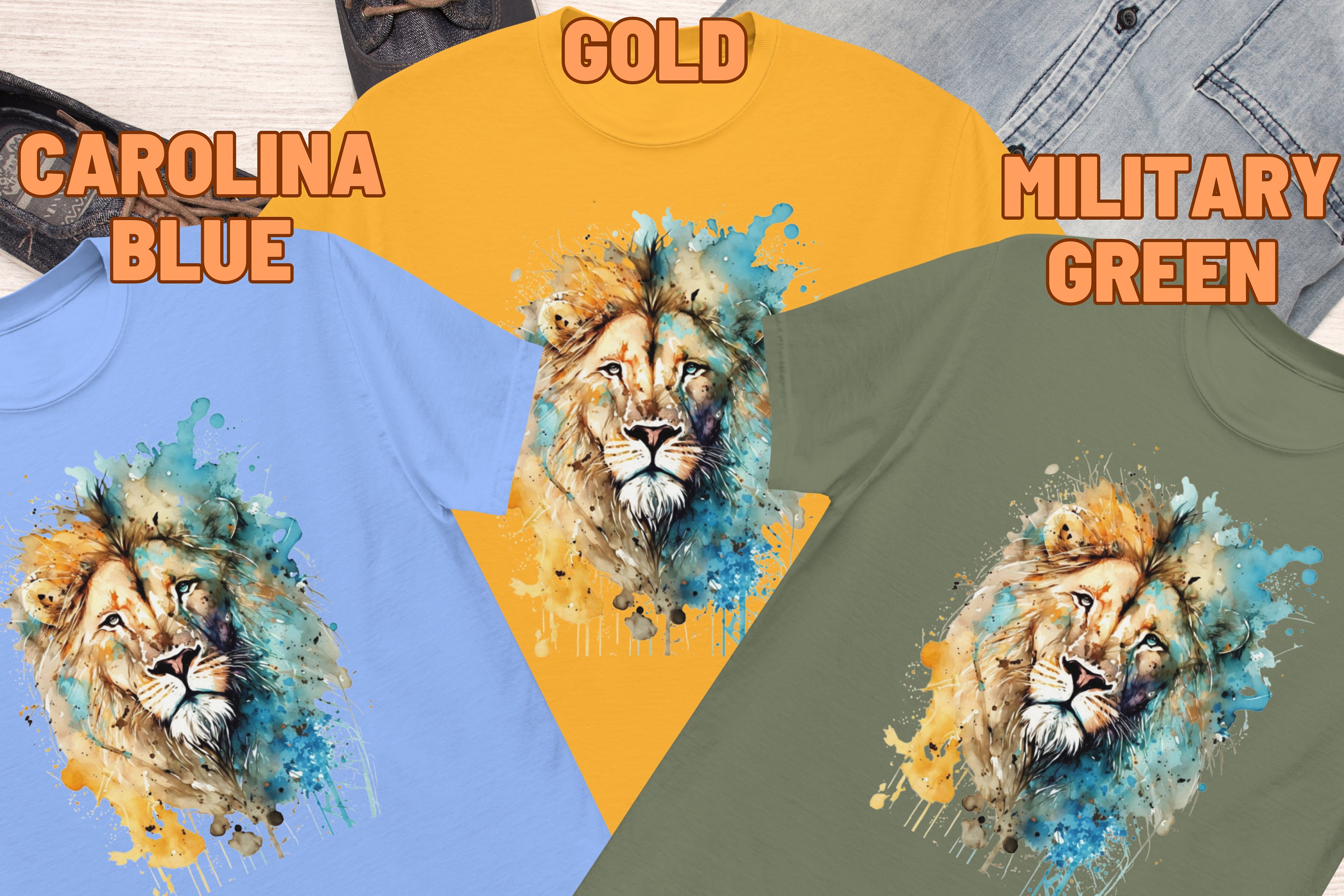 Lion Face Shirt Majestic Lion T Shirt Wild Life Lion T-shirt for Animal ...