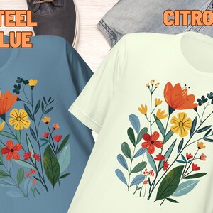 Floral Shirt Gift for Flower Lover T-shirt Wild Flower Shirt Aesthetic ...