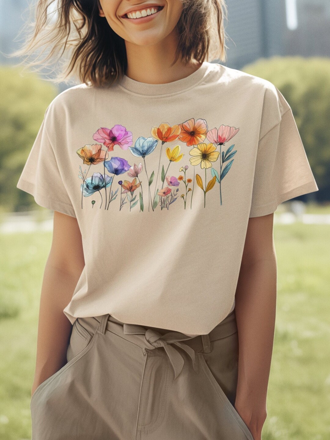 Custom Wild Flowers Shirt Floral Design Tshirt Wildflower T-shirt ...