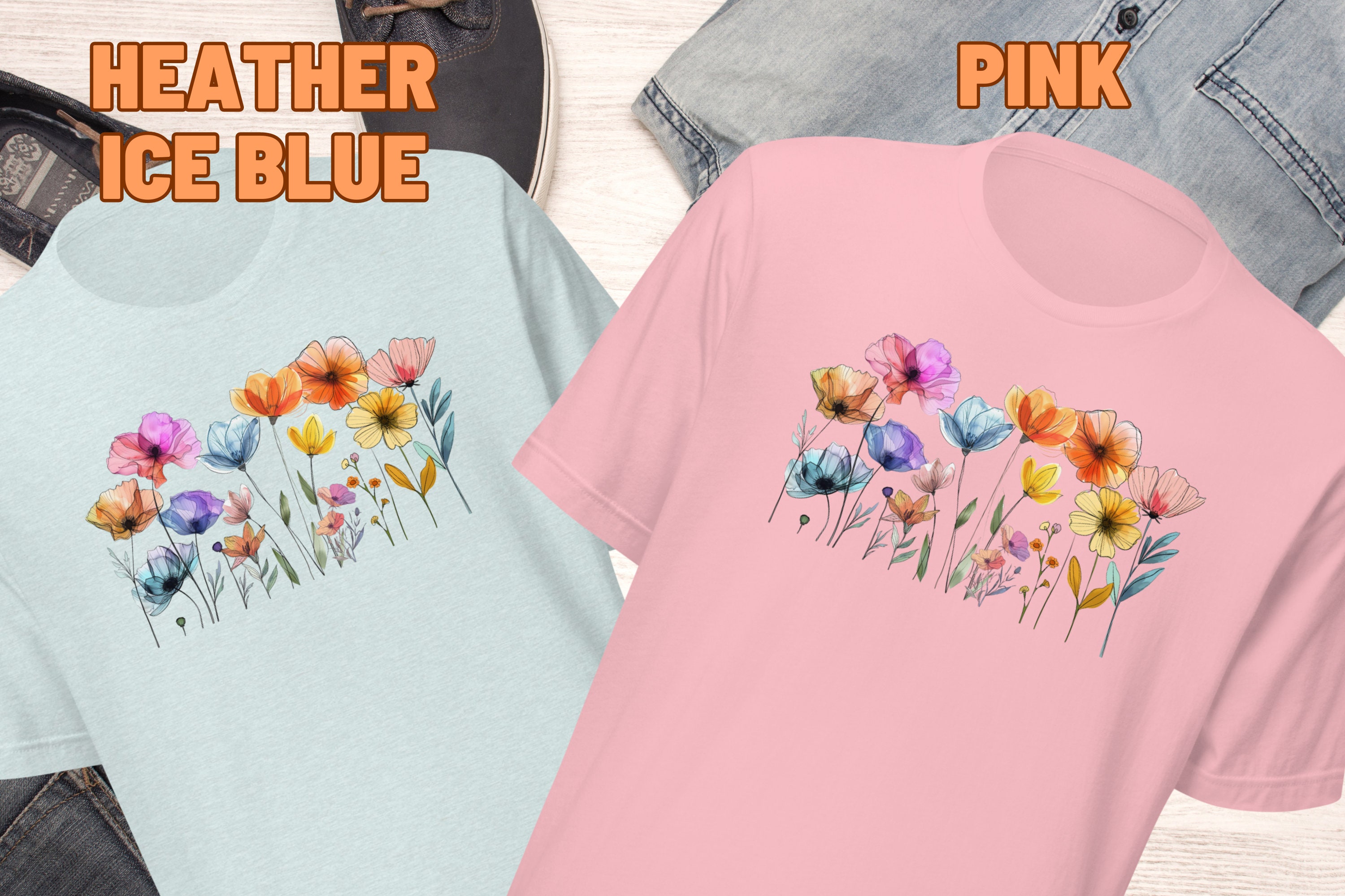 Custom Wild Flowers Shirt Floral Design Tshirt Wildflower T-shirt ...