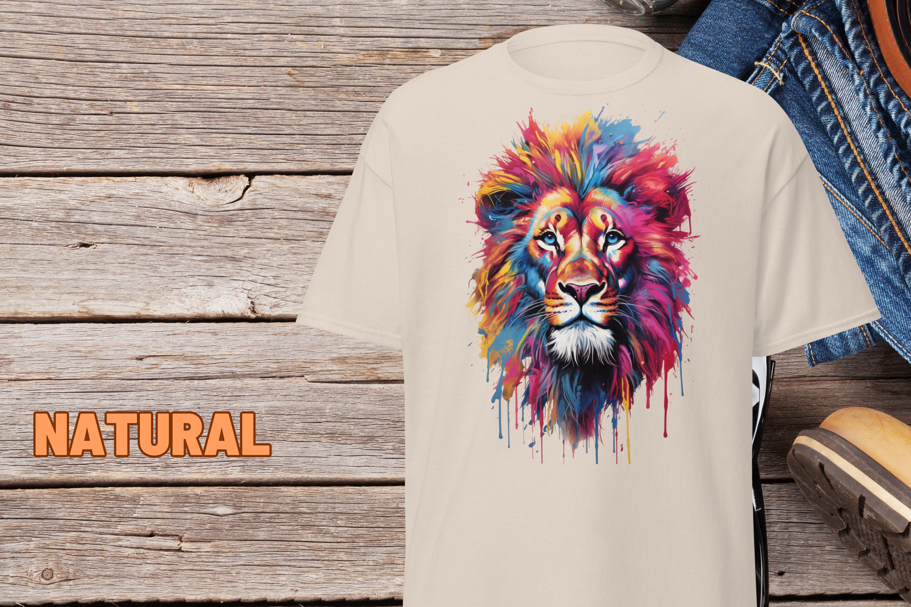 Lion Face Shirt Majestic Lion T Shirt Wild Life Lion T-shirt for Animal ...