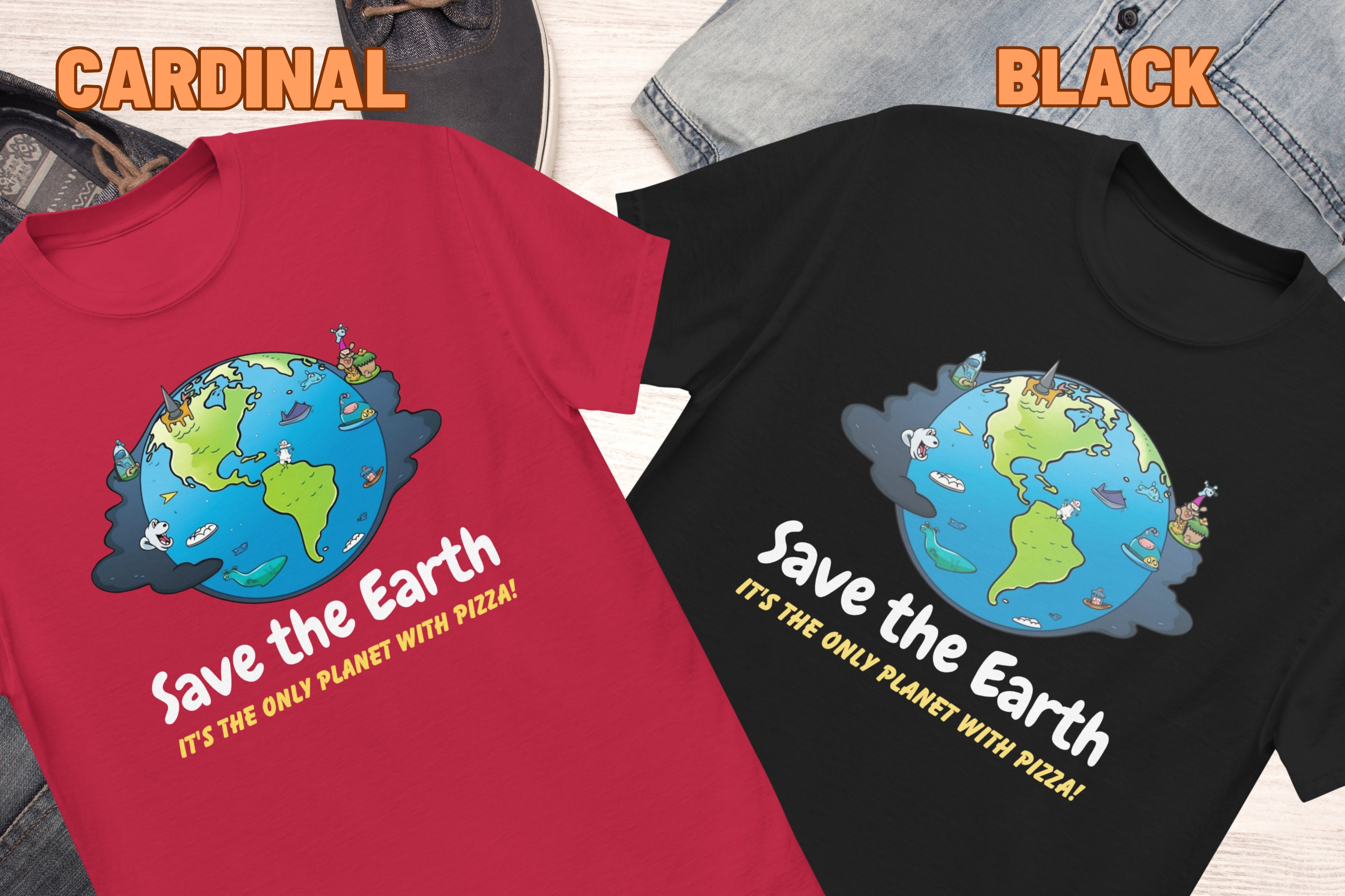 Save Earth Shirt Pizza T Shirt Environmental T-shirt Earth Day - Etsy