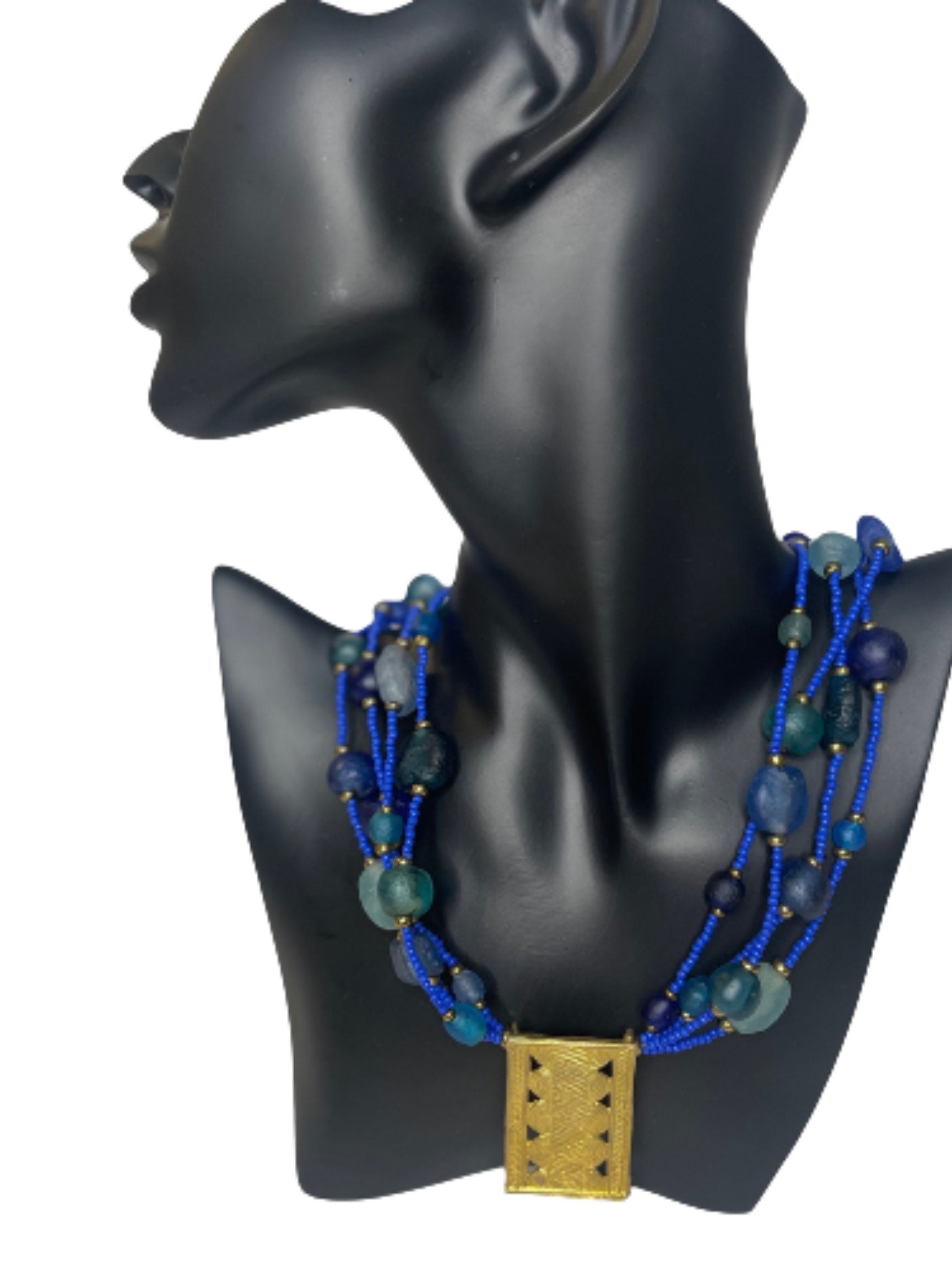 Ghana Pendant Necklace Ghana Statement Necklace Ghana Beaded Necklace ...