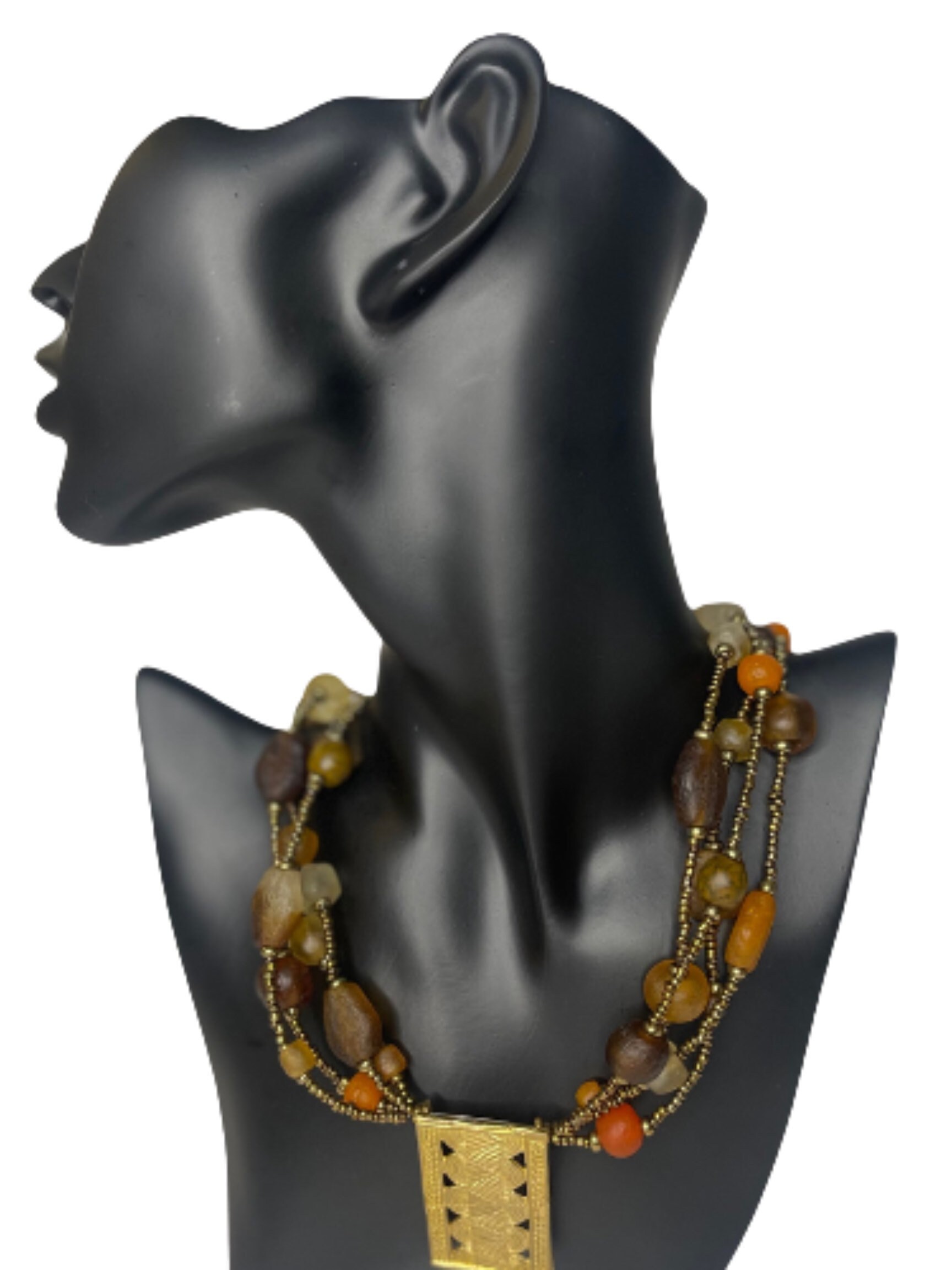 Ghana Pendant Necklace Ghana Statement Necklace Ghana Beaded Necklace ...