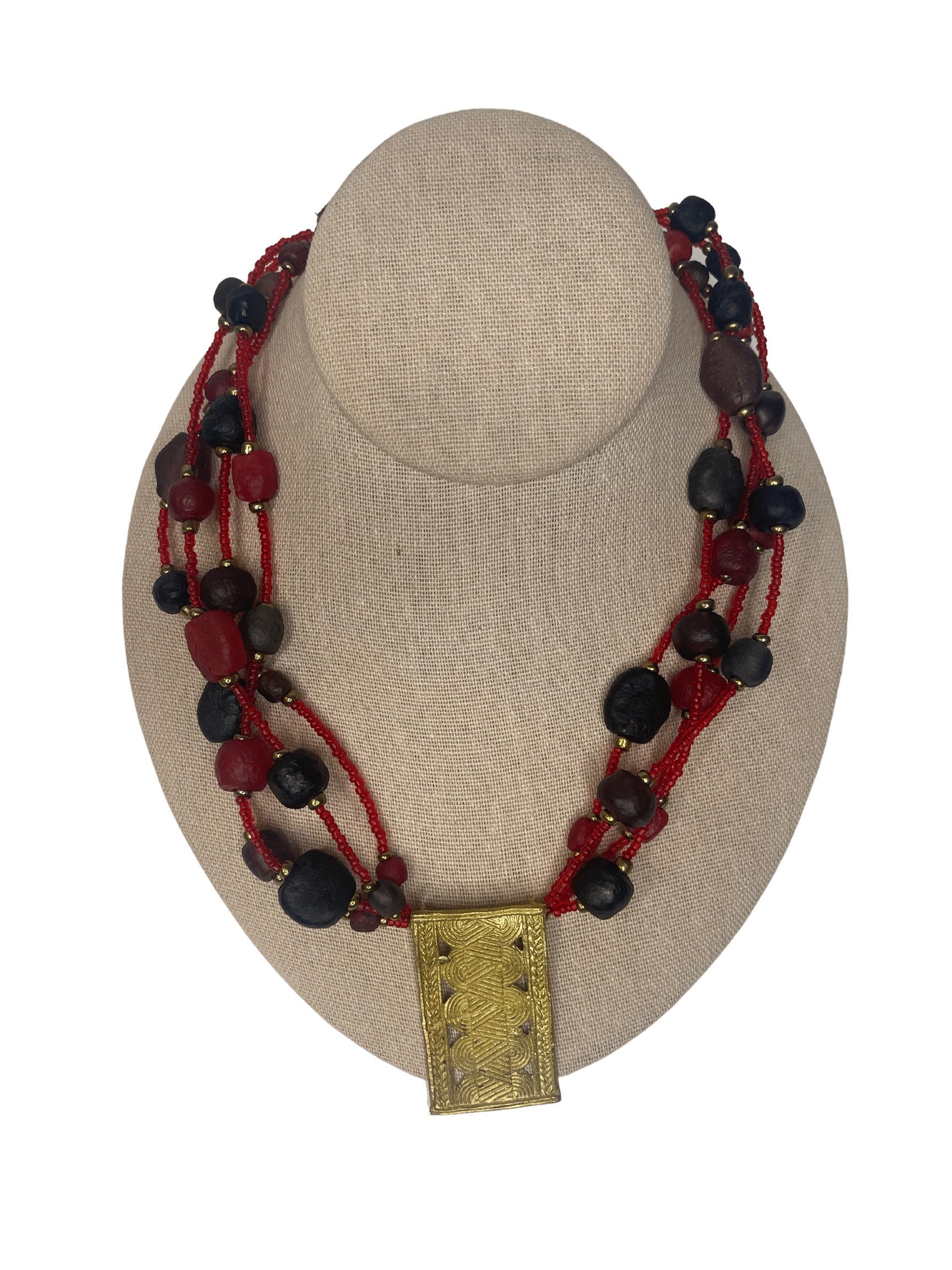 Ghana Pendant Necklace | Ghana Statement Necklace | Ghana Beaded ...