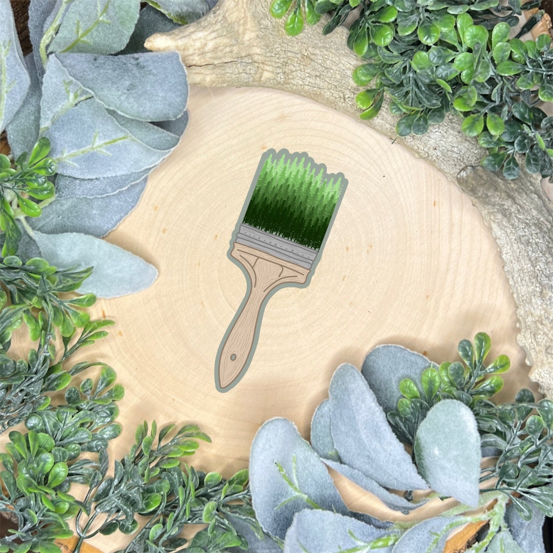 Tree Paint Brush Sticker Art Sticker, Tree Sticker, Nature Sticker ...