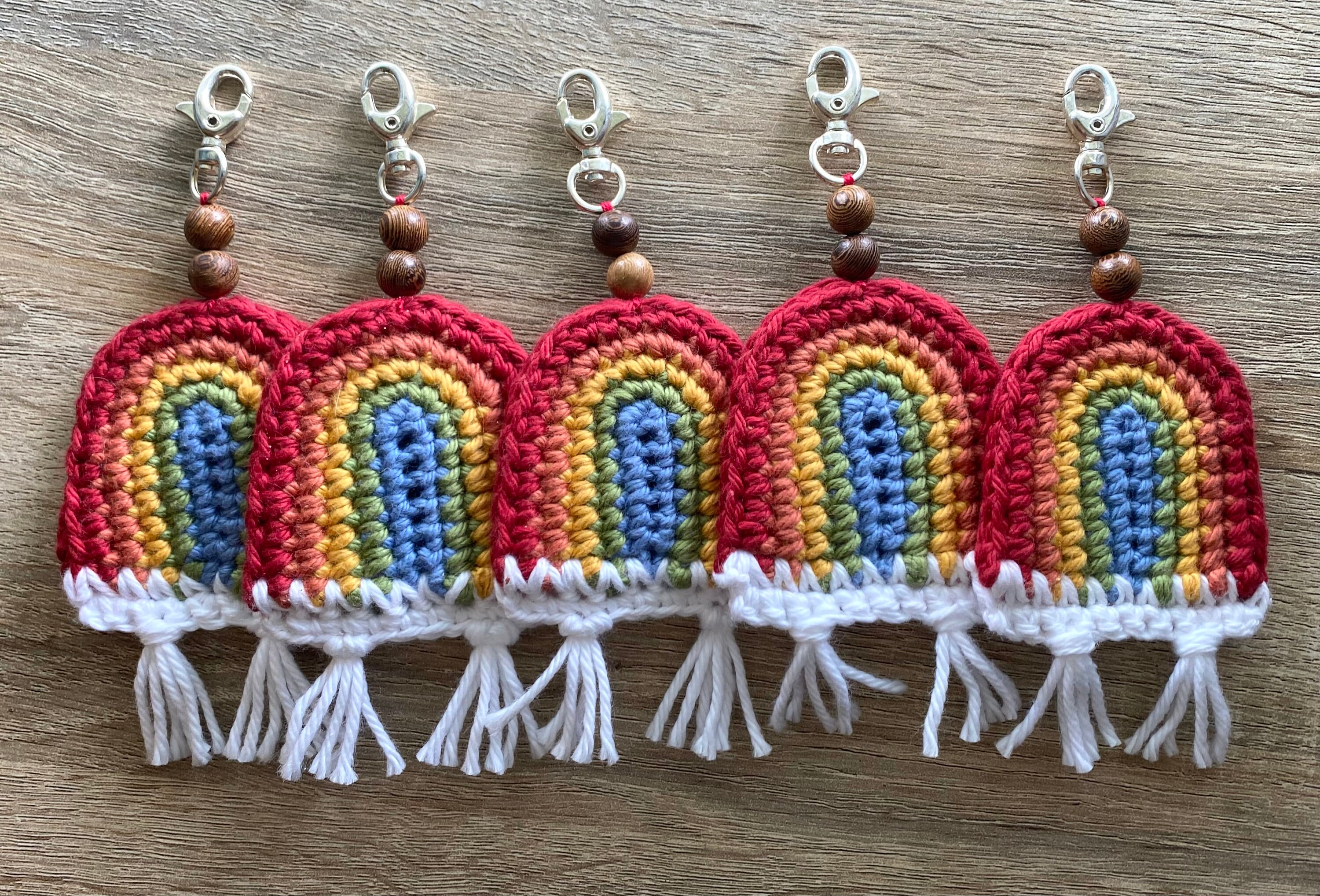Crochet Boho Rainbow Keychain - Crochet Pattern Only - Etsy