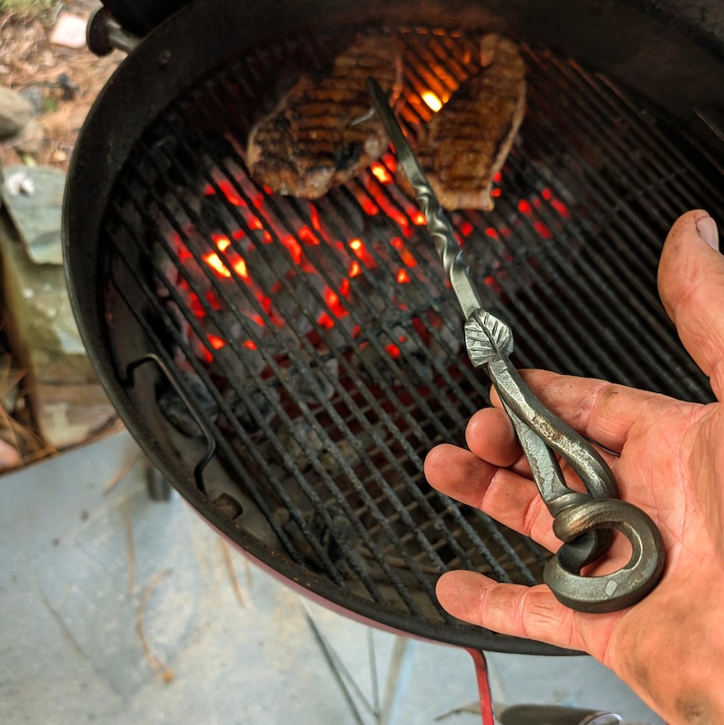 Blacksmith Made Hand Forged Steak Flipper Meat Hook Grilling Tool - Etsy