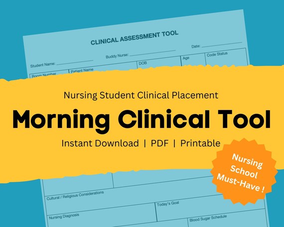 Morning Clinical Assessment Tool PRINTABLE PDF for Nursing - Etsy