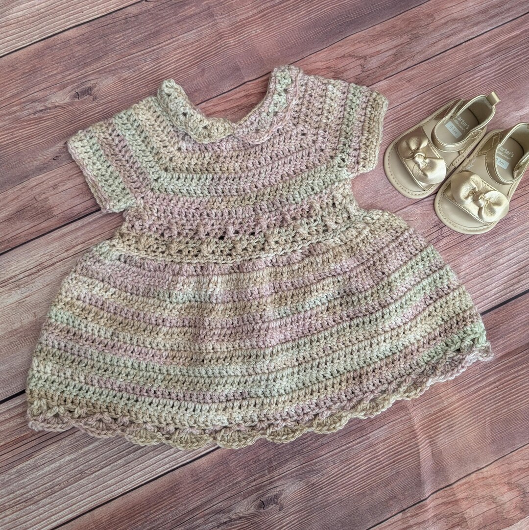 Purple and Mint Crochet Dress | 0-3 Month Size Crochet Baby Girl Dress ...