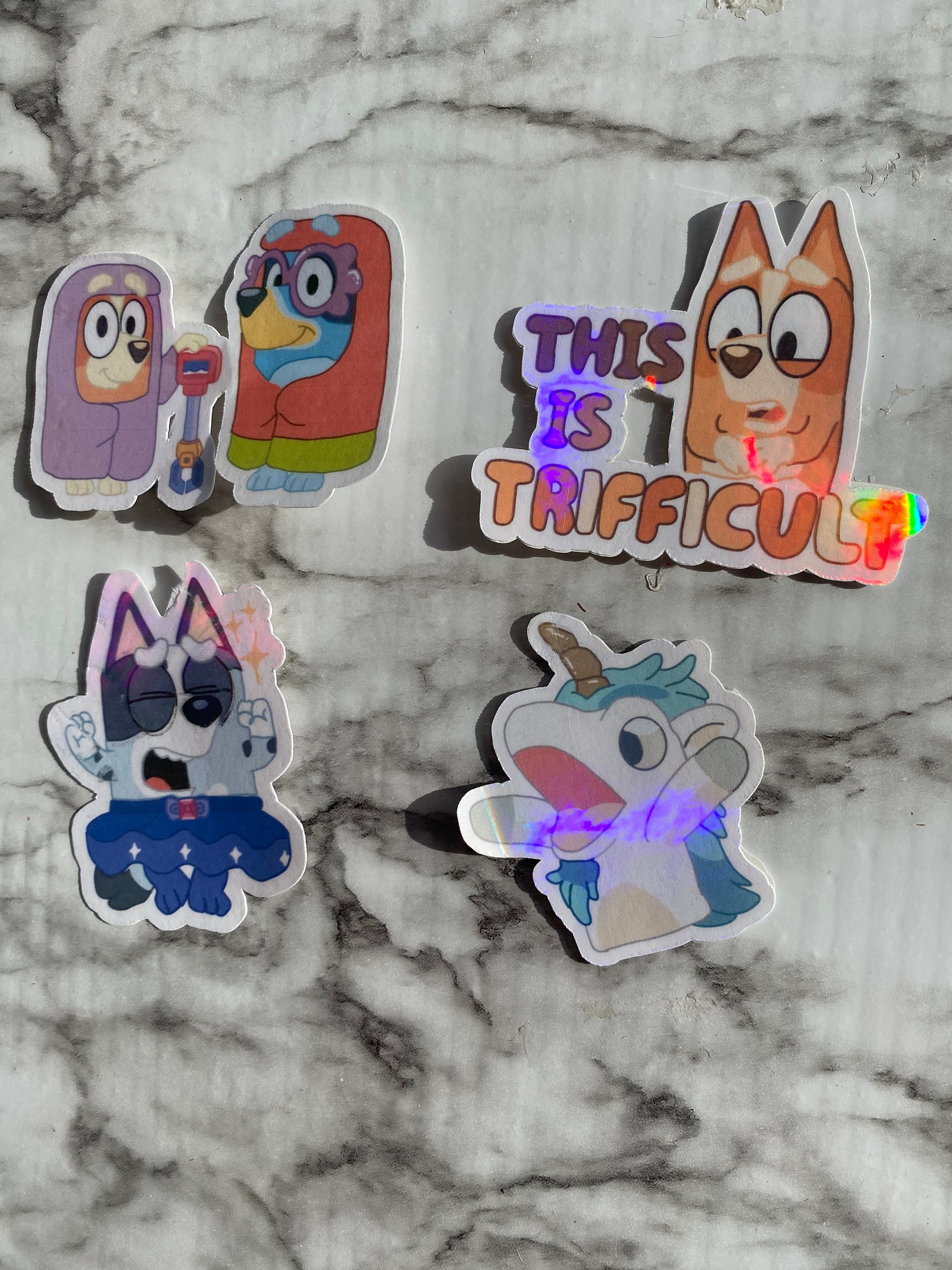 Holographic Cartoon Australian Cattle Dogs Sticker Pack - Etsy