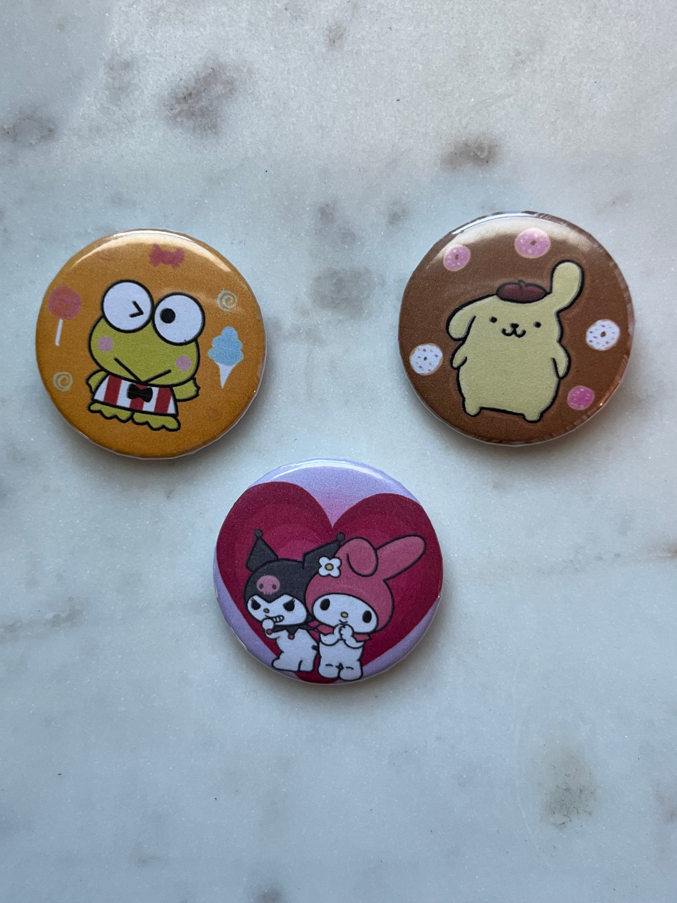 NEW Sanrio Button Pins - Etsy