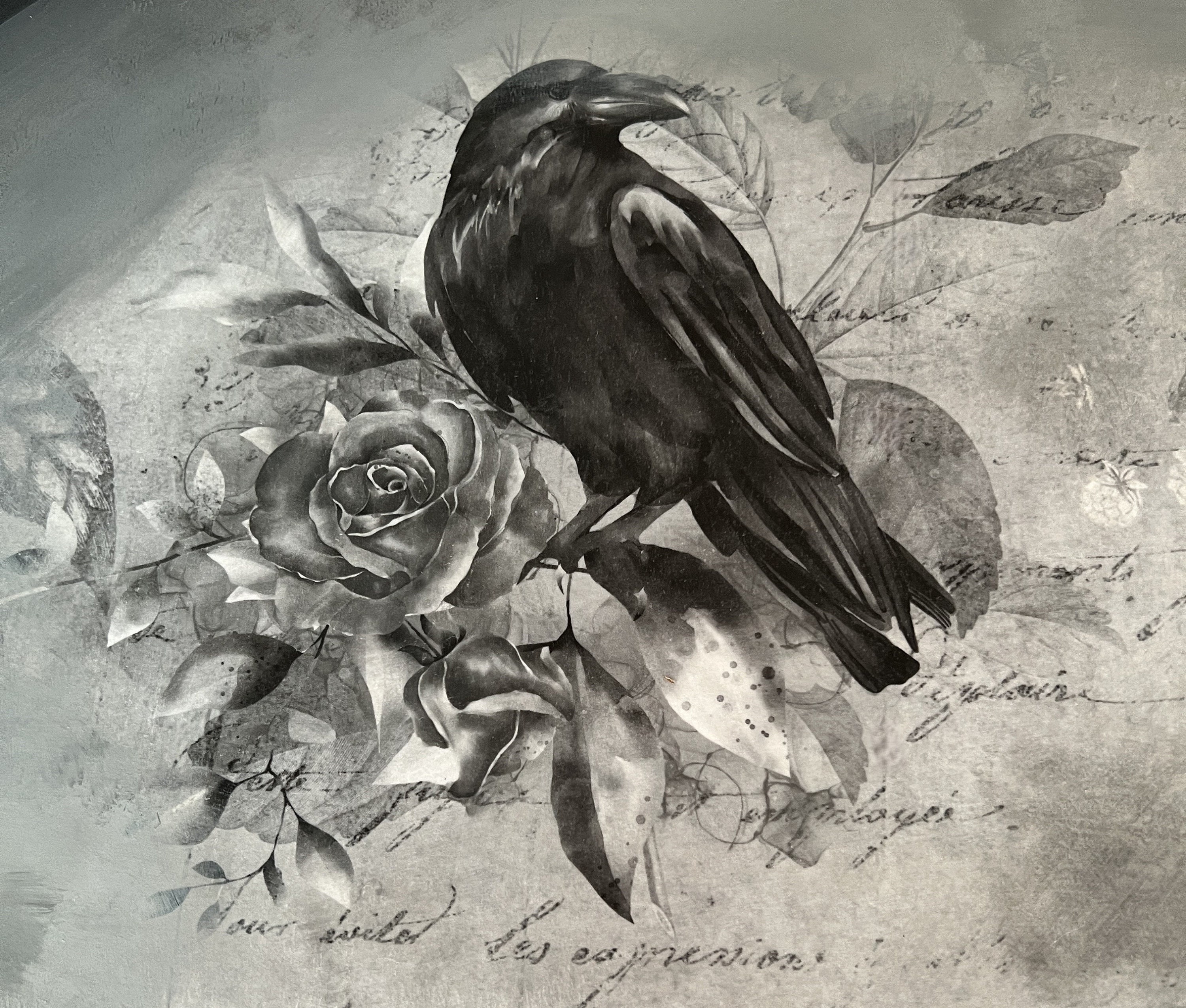 Gothic Raven Duo on Antique Side Table - Etsy