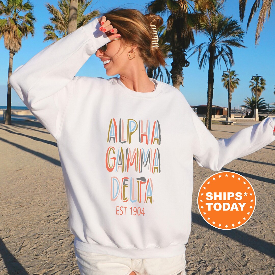 Alpha Gamma Delta Olivia Sorority Sweatshirt Alpha Gam Greek - Etsy
