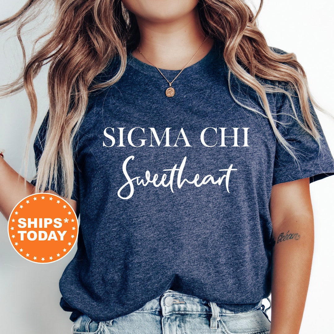 Sigma Chi Cursive Sweetheart Fraternity T-shirt Sigma Chi - Etsy