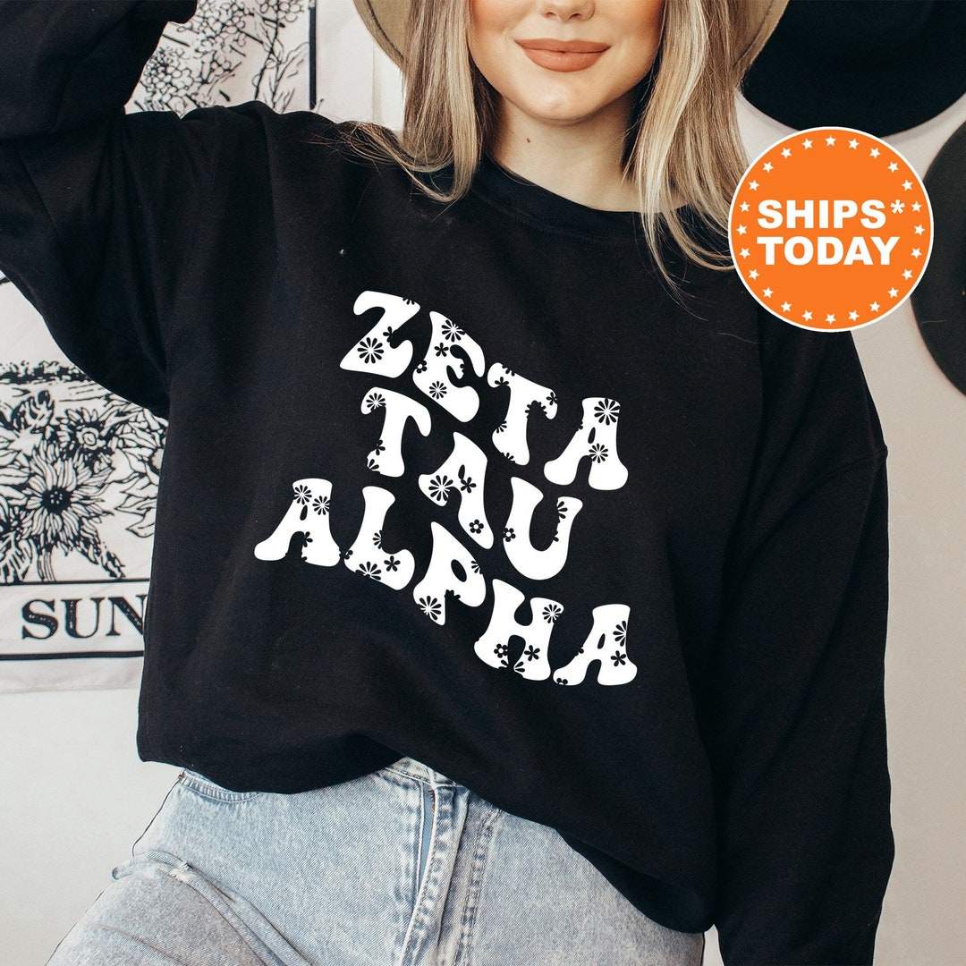 Zeta Tau Alpha Floral Hippie Sorority Sweatshirt Zeta Hoodie - Etsy