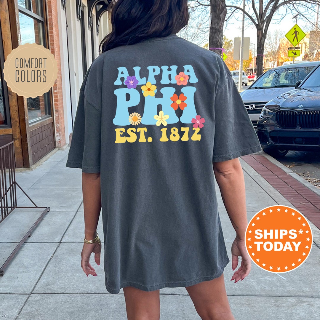 Alpha Phi Bright Buds Sorority T-shirt APHI Comfort Colors Shirt Big ...