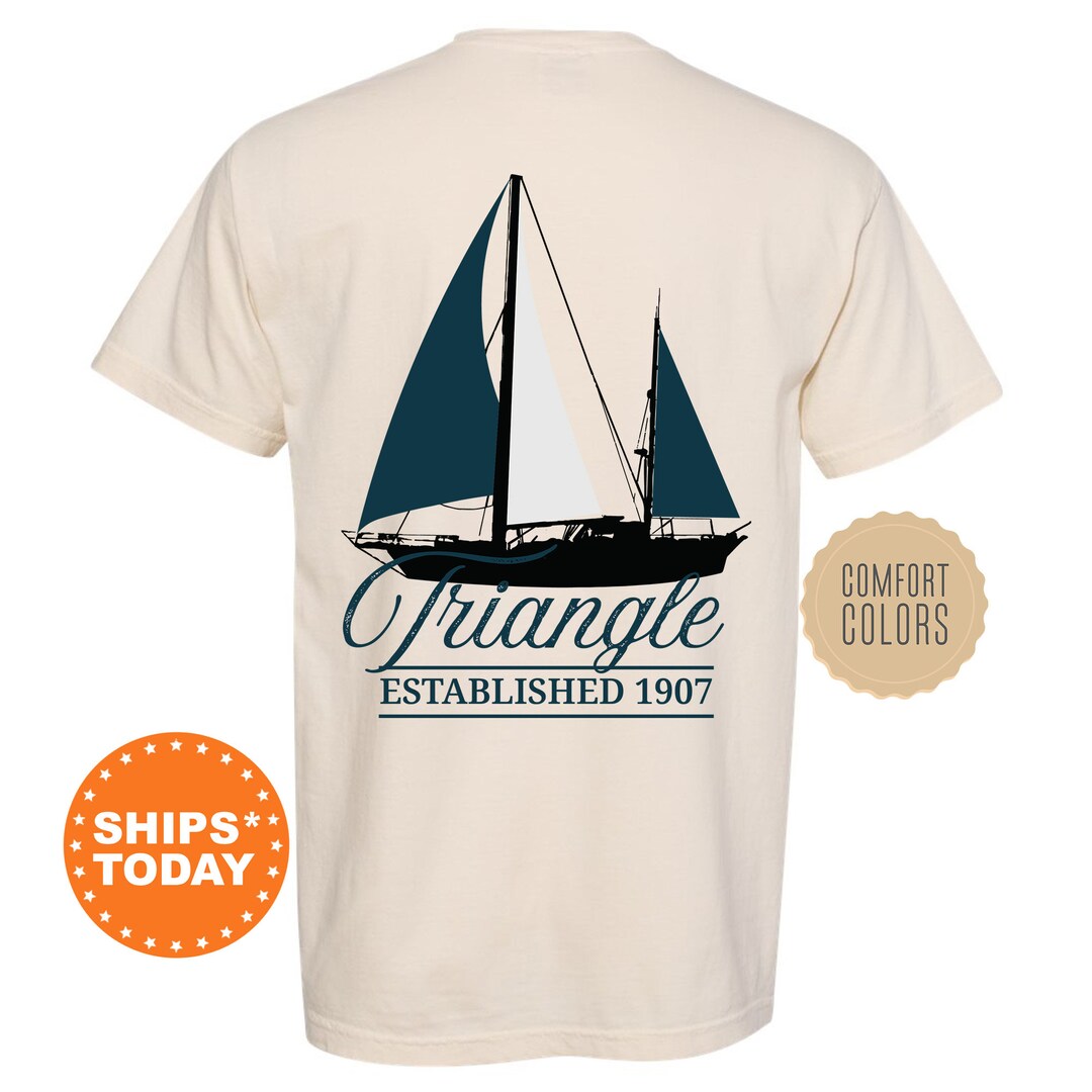Triangle Black Boat Fraternity T-shirt Triangle Shirt Comfort Colors ...