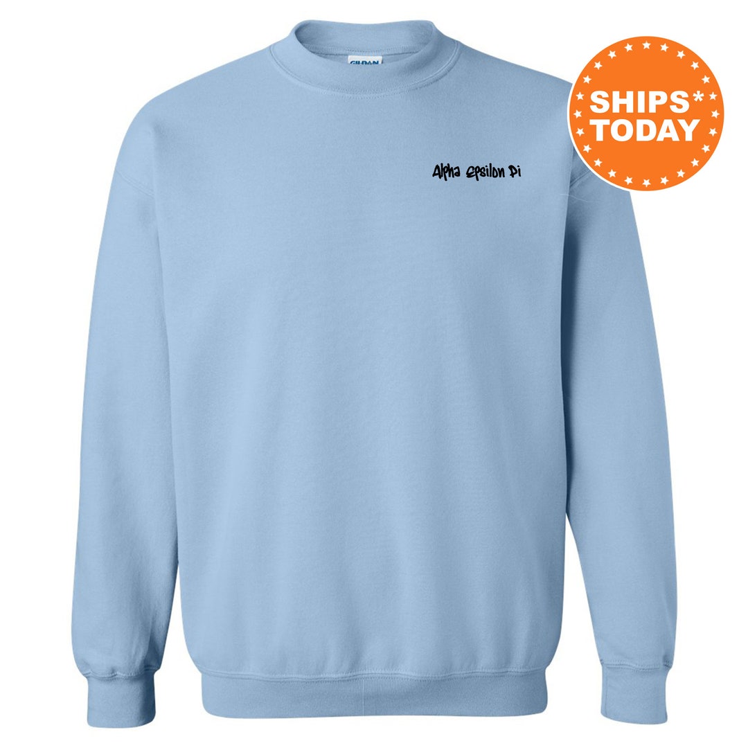 Alpha Epsilon Pi Black Stencil Fraternity Sweatshirt Aepi Crewneck ...