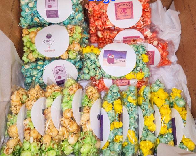 Caramel Liquor Infused Popcorn 2oz Mini Favor OR Cone Bags, Customize ...