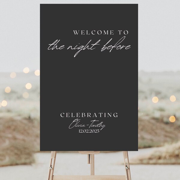 The Night Before Welcome Sign - Etsy