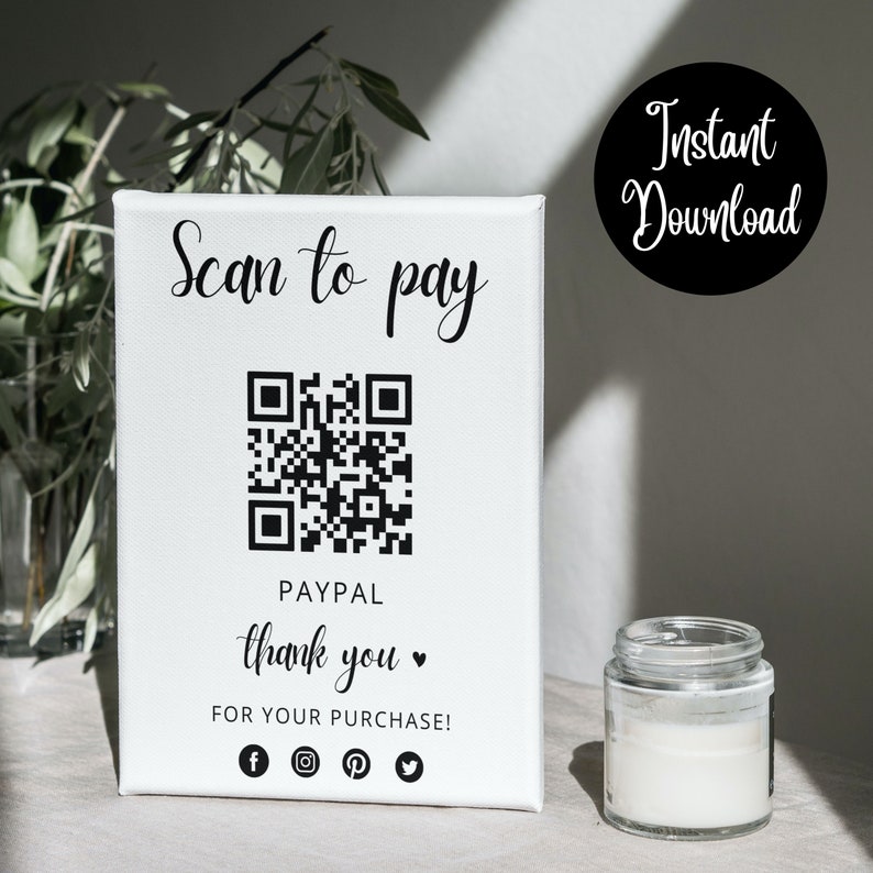 Printable Scan to Pay QR Code Template QR Code Payment Sign - Etsy