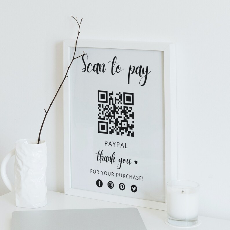 Printable Scan to Pay QR Code Template QR Code Payment Sign - Etsy