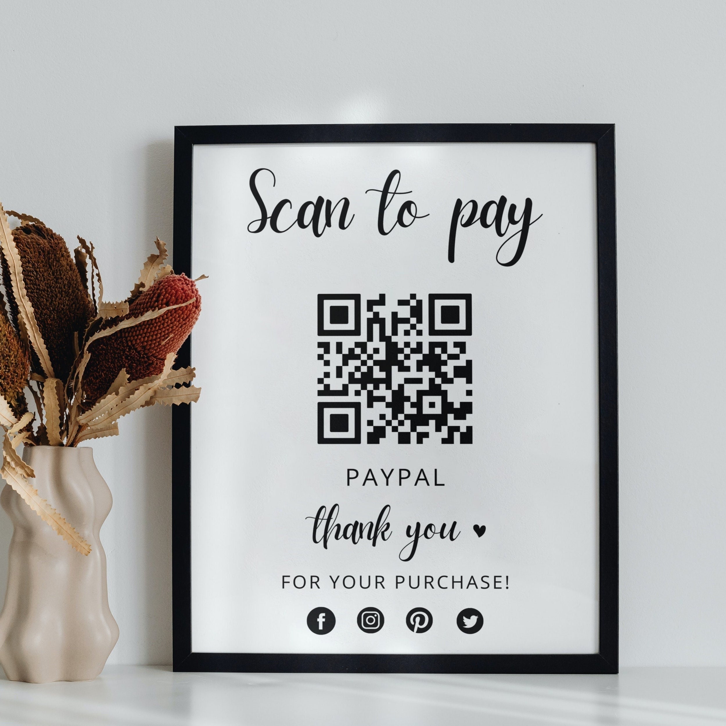 Printable Scan to Pay QR Code Template QR Code Payment Sign - Etsy