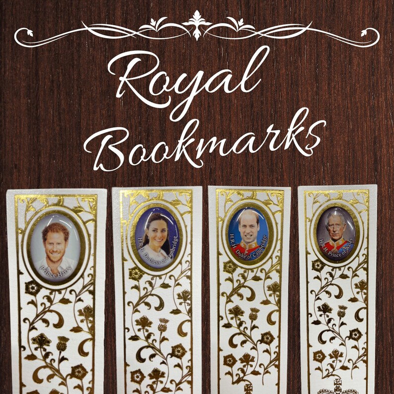 Royal Family Leather Bookmark King Charles, Prince Harry, Prince ...