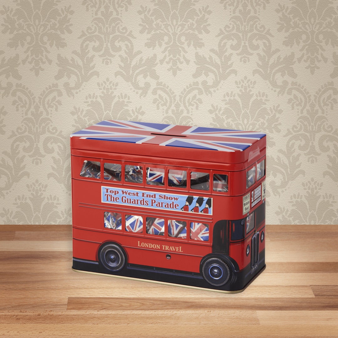 Union Jack Red Bus Vanilla Fudge 200g Union Jack Wrap Money Box - Etsy