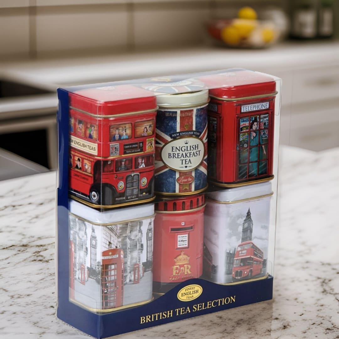 Best of British Six Mini Tin Gift Pack With Loose-leaf Black Tea 6 ...