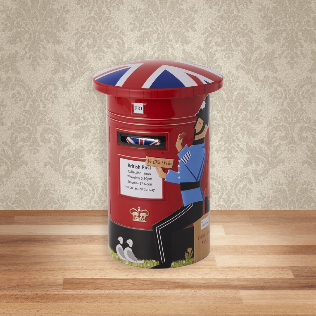 Union Jack Post Box Vanilla Fudge 200g Union Jack Wrap Money Box - Etsy