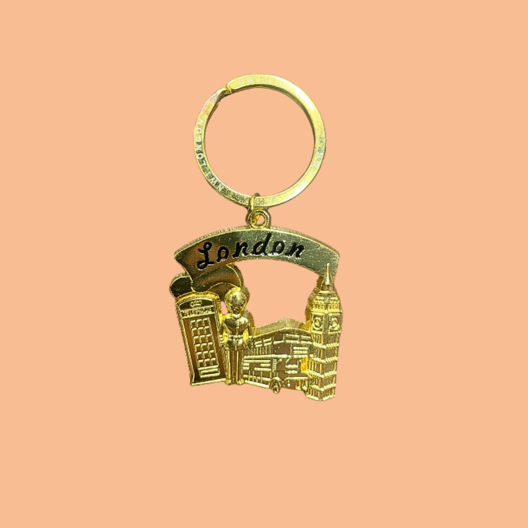Gold London Icons Keyring London Souvenir Keychain - Etsy