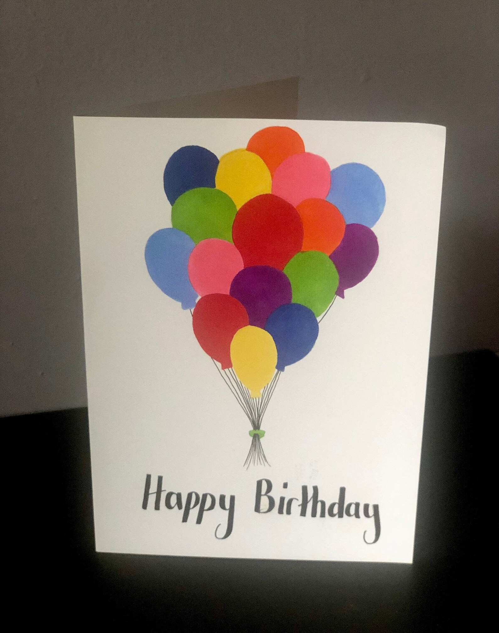 Hand-drawn Bunch of Balloons Birthday Card (blank Inside) - Etsy